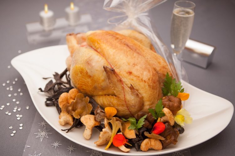 Chapon aux champignons des bois et au Champagne - Fermier d'Ancenis